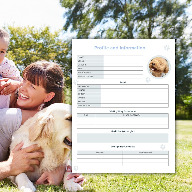 Editable Pet Sitter Instruction Guide, Dog Sitter Daycare Instructions ...