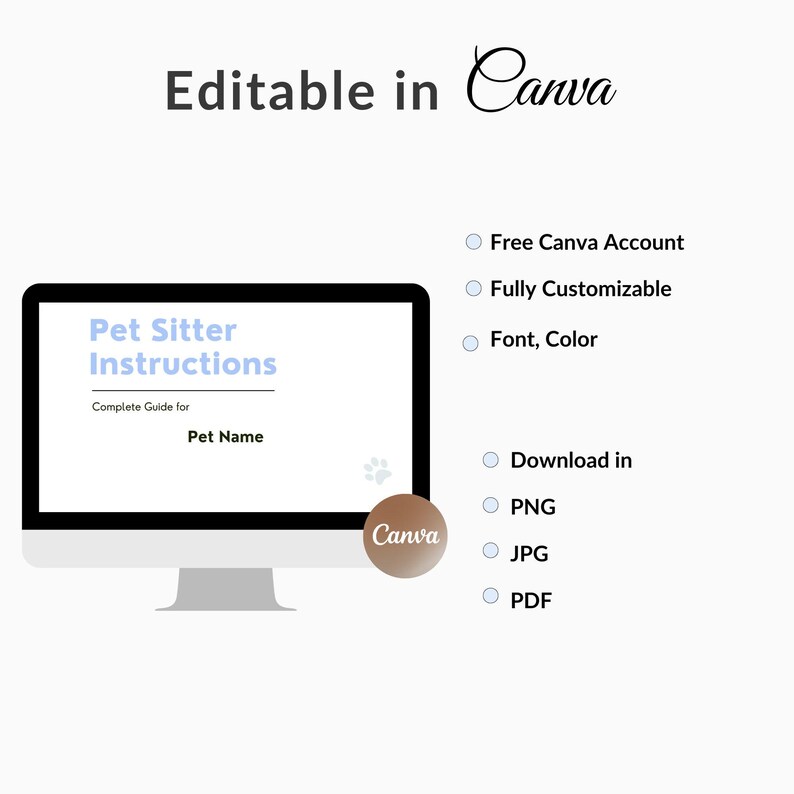 Editable Pet Sitter Instruction Guide, Dog Sitter Daycare Instructions ...
