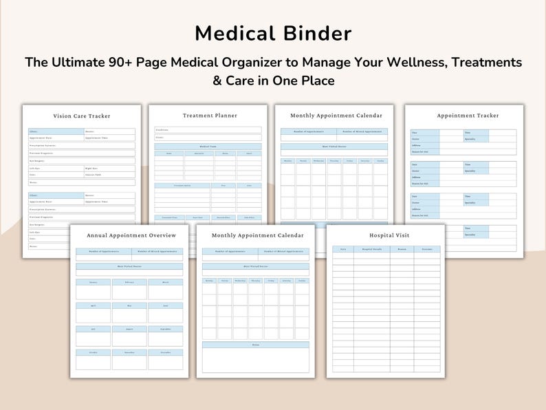 Medical Binder, Medical Log Printable, Medical Journal PDF, Chronic ...