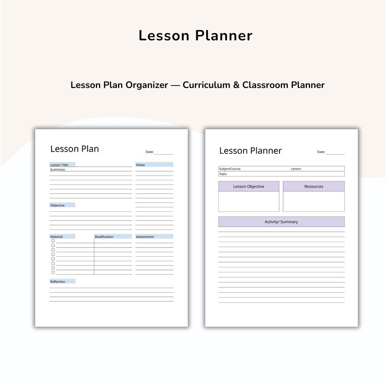 Weekly Lesson Plan Template, Academic Lesson Planner, Teaching Lesson ...