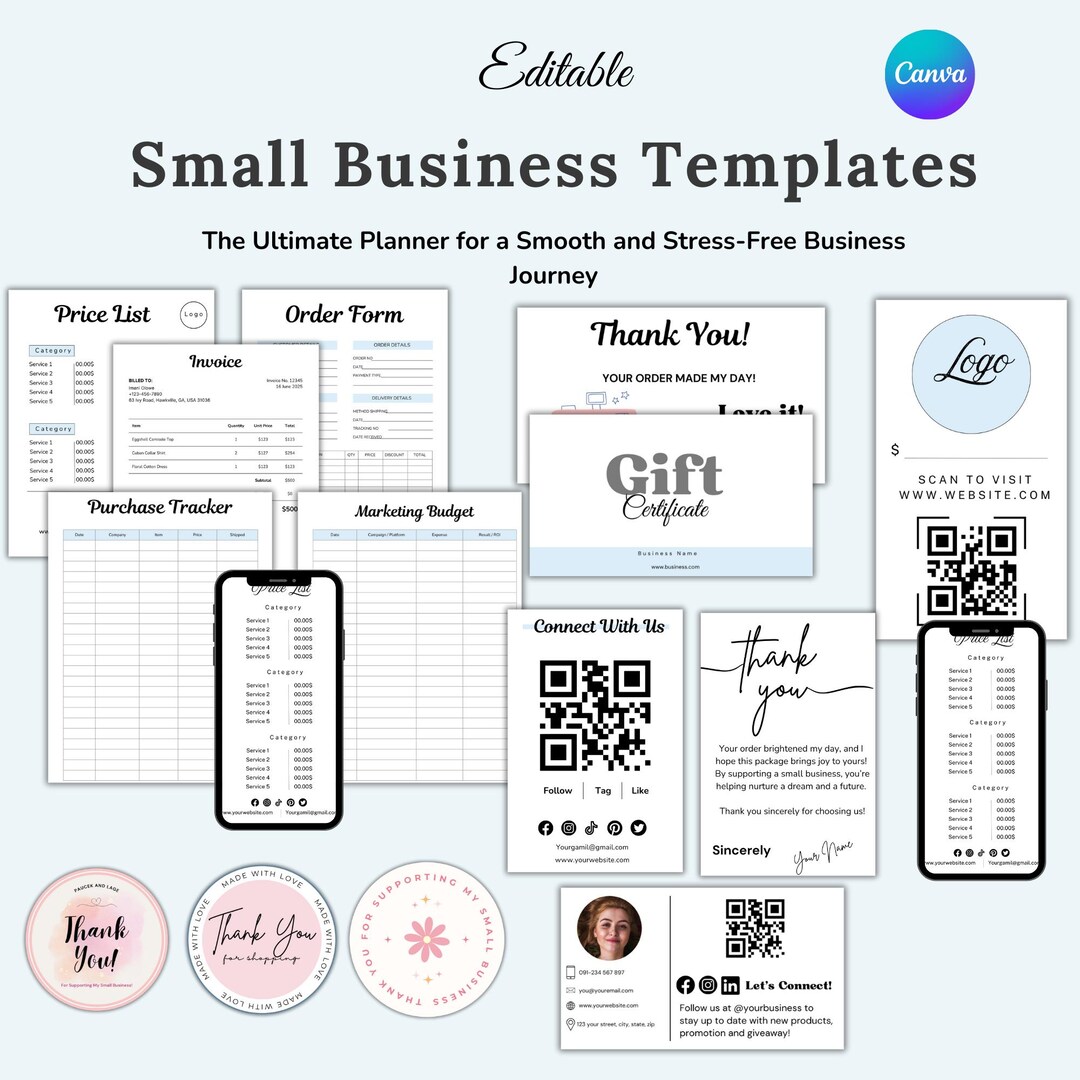 Craft Show Bundle Templates, Craft Order Form, Scan to Pay Template ...