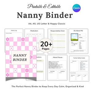 Nanny Binder, Babysitting Binder Template, Babysitter Planner ...
