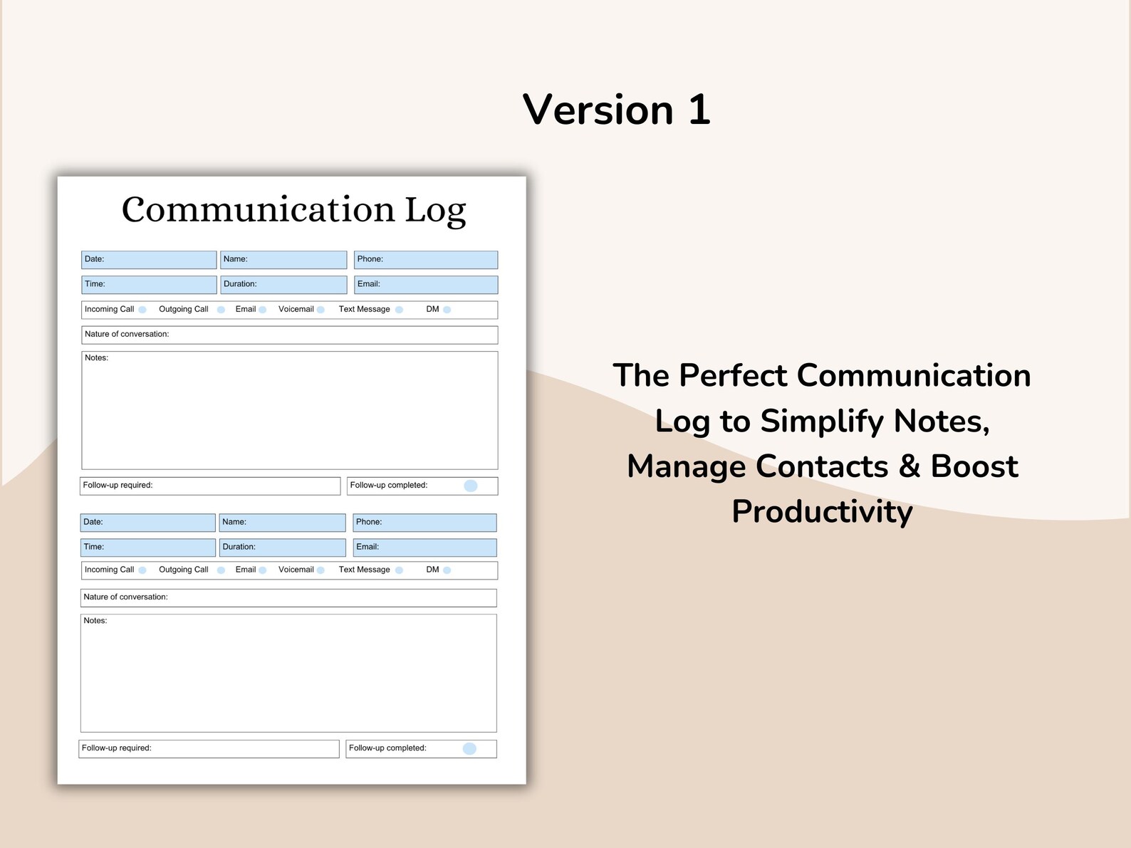 Communication Log, Autism Communication Template, Parent Communication ...