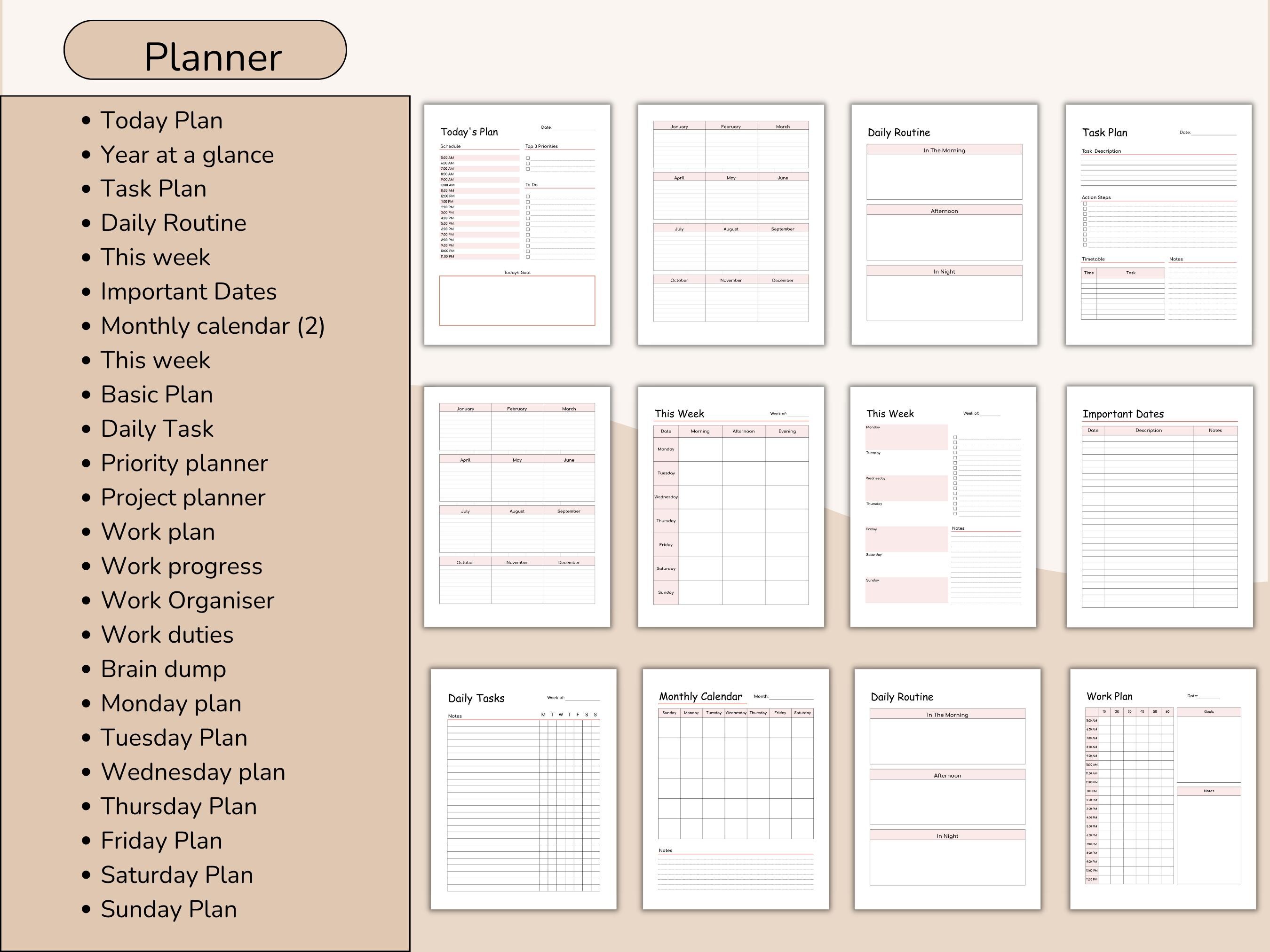 ADHD Brain Dump Template, Adult ADHD Planner, ADHD Tracker, Priority ...