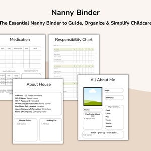 Nanny Binder, Babysitting Binder Template, Babysitter Planner ...
