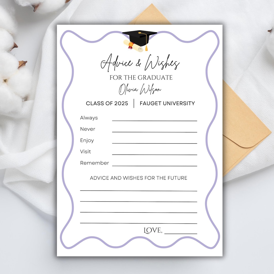 Graduation Advice Card 2026, Graduation Best Wishes Cards, Advice and ...