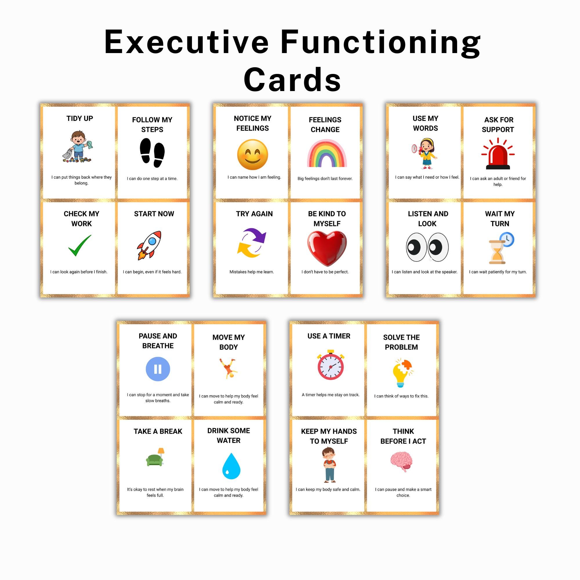 Kids ADHD Executive Function Printable, Kids Routine Planner & Habit ...