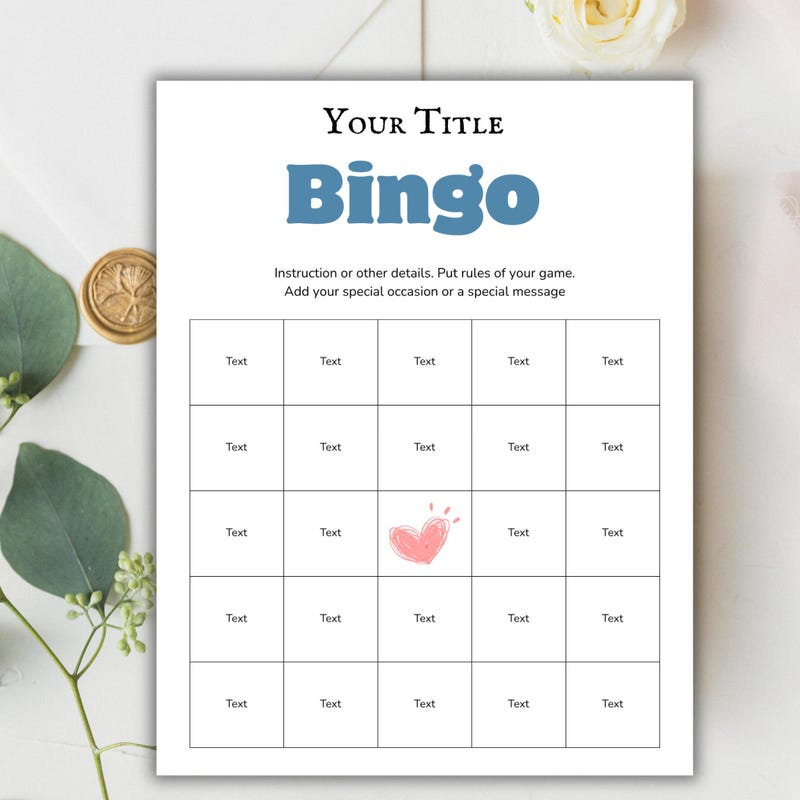 2026 Fill in Bingo Card - Etsy