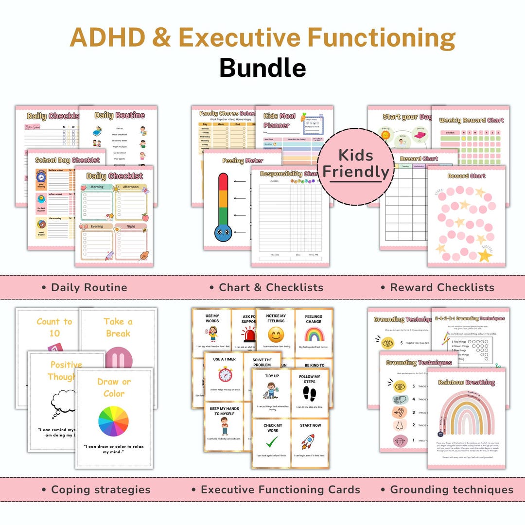 ADHD Executive Function Toolkit for Kids, ADHD Brain Dump Template ...