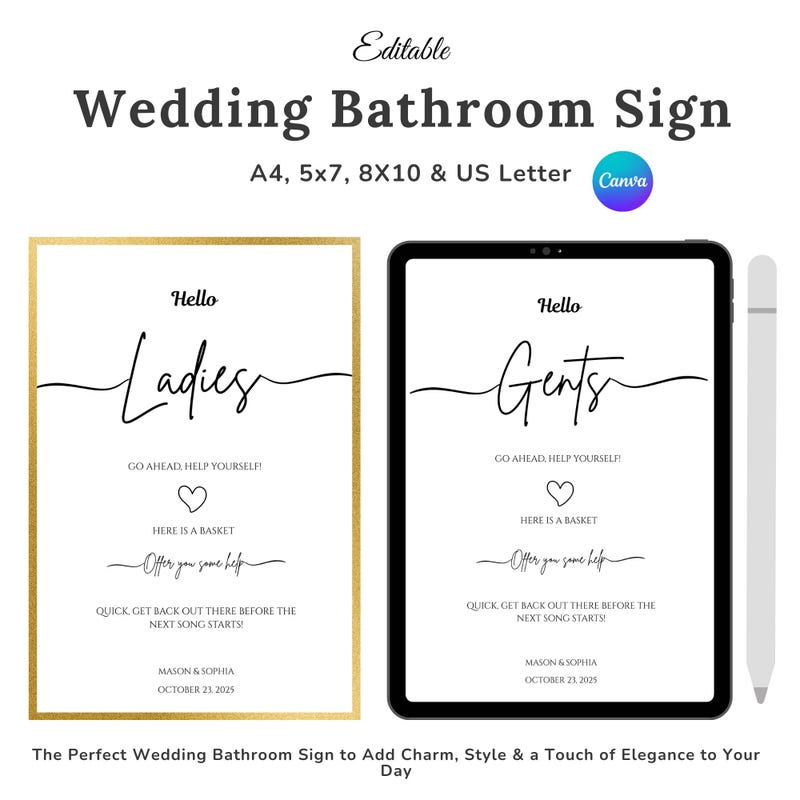 Cute Bathroom Signs - Etsy