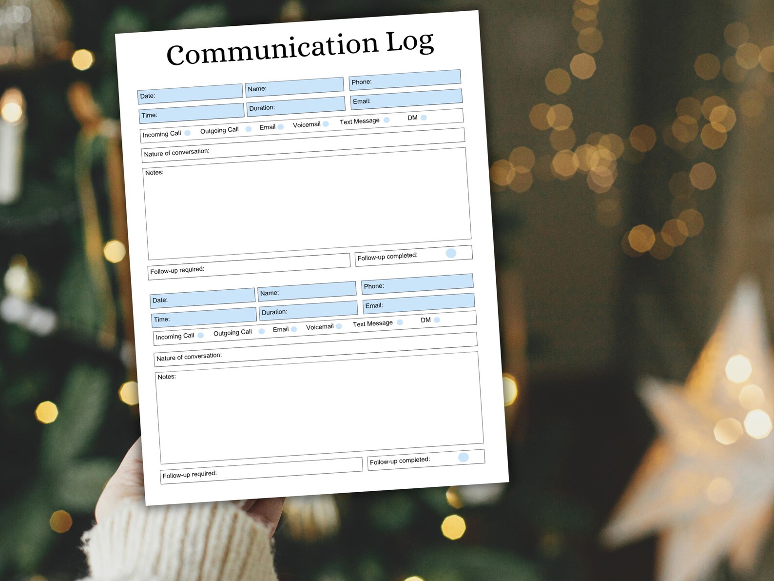Communication Log, Autism Communication Template, Parent Communication ...