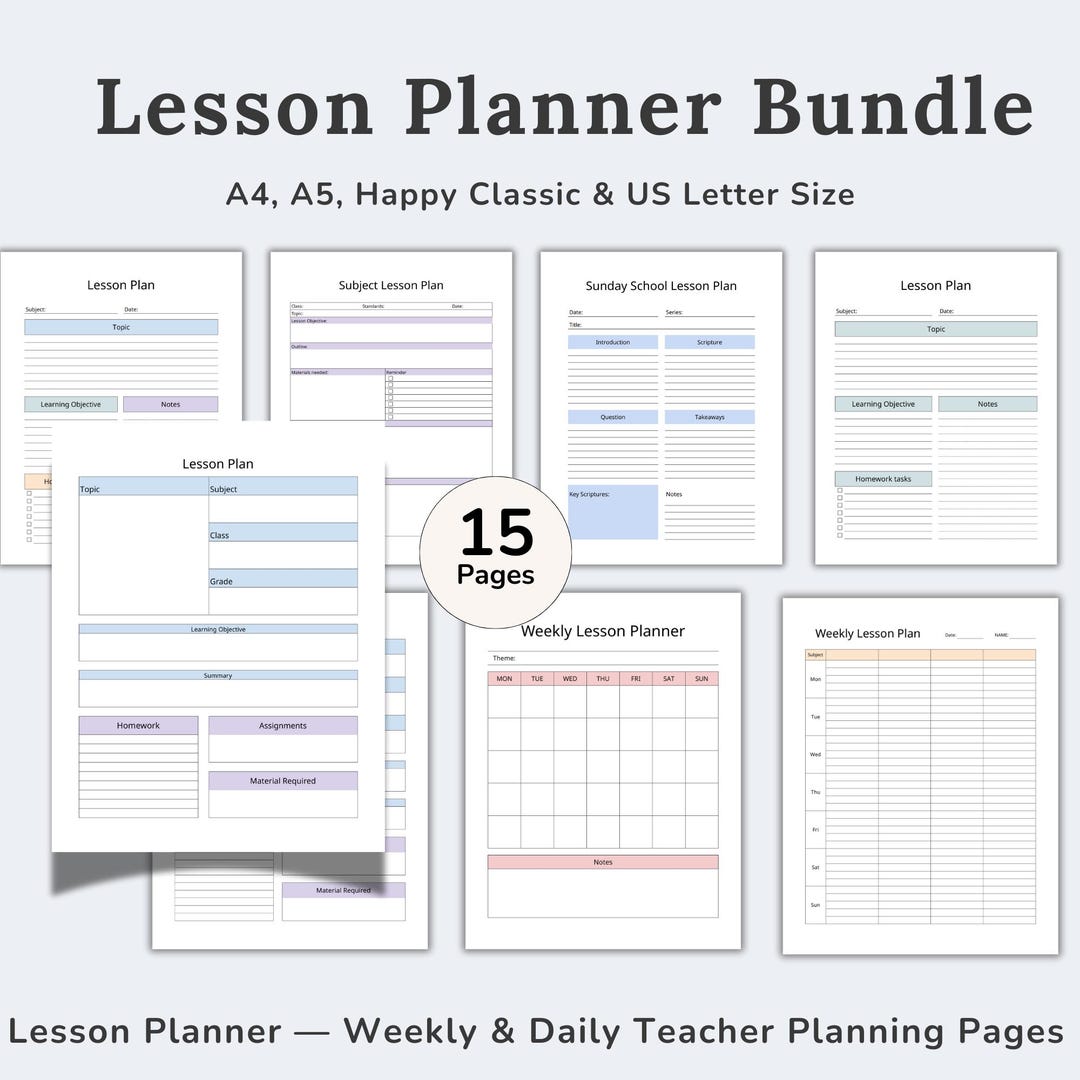 Weekly Lesson Plan Template, Academic Lesson Planner, Teaching Lesson ...