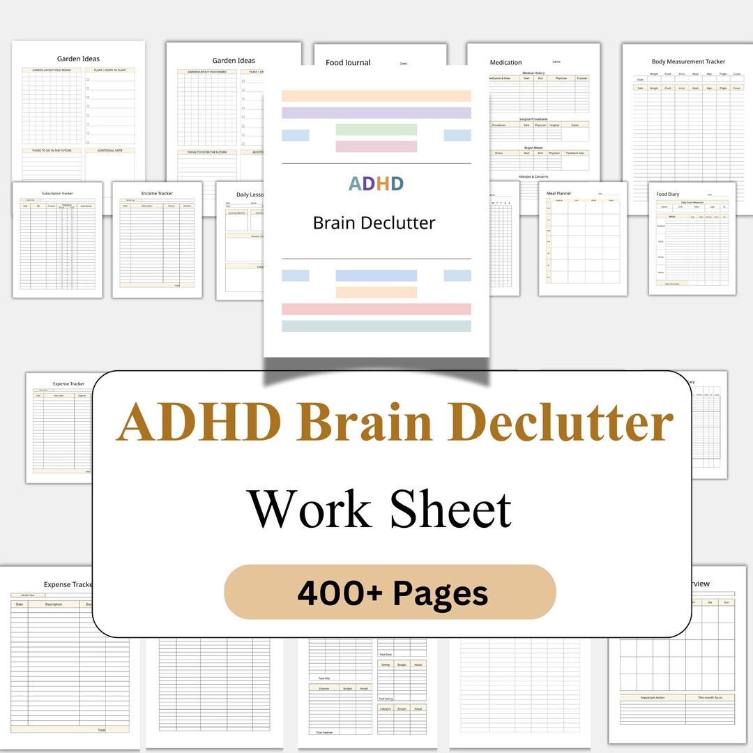 ADHD Brain Declutter Printable, ADHD Declutter Challenge, Adhd Cleaning ...