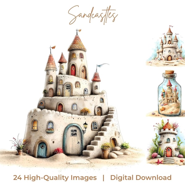 Sandcastle Clipart - Etsy