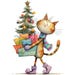Watercolor Christmas Cats Clipart Set | Holiday Illustrations (digital ...