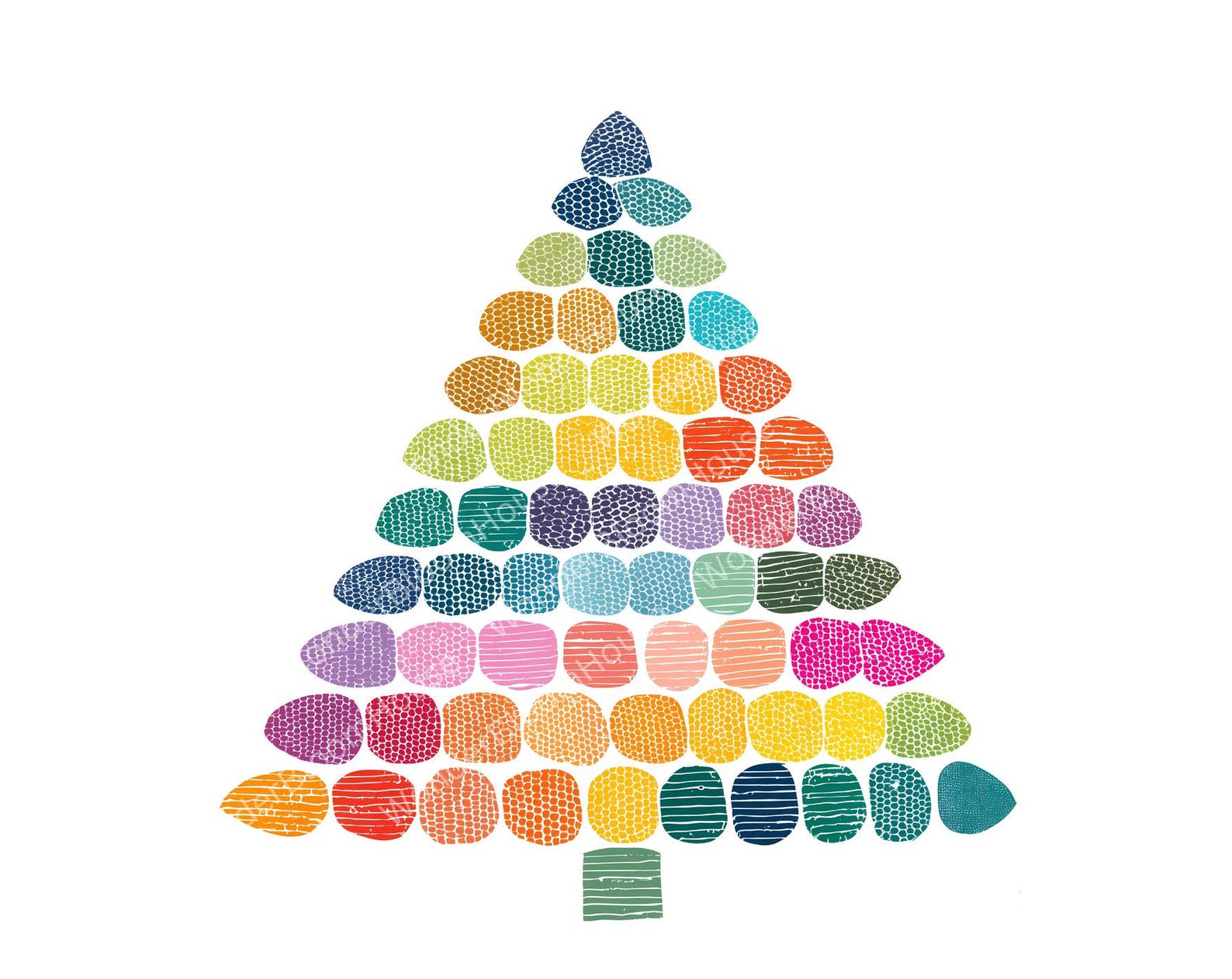 Colorful Dotted Christmas Trees Clipart Set, Modern Polka Dot Xmas Tree ...