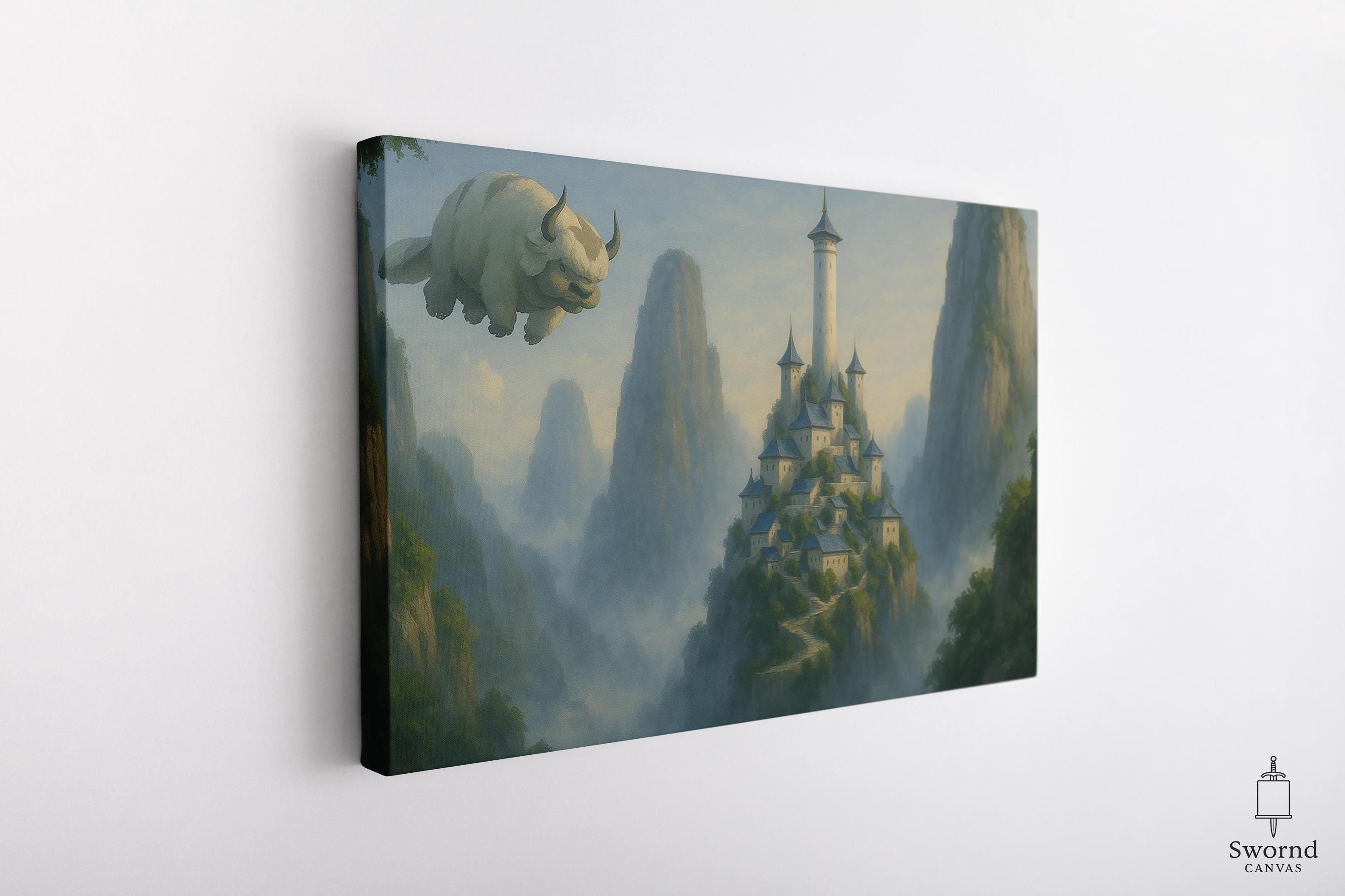 Avatar Southern Air Temple Poster, Appa Flying Canvas Print, the Last ...