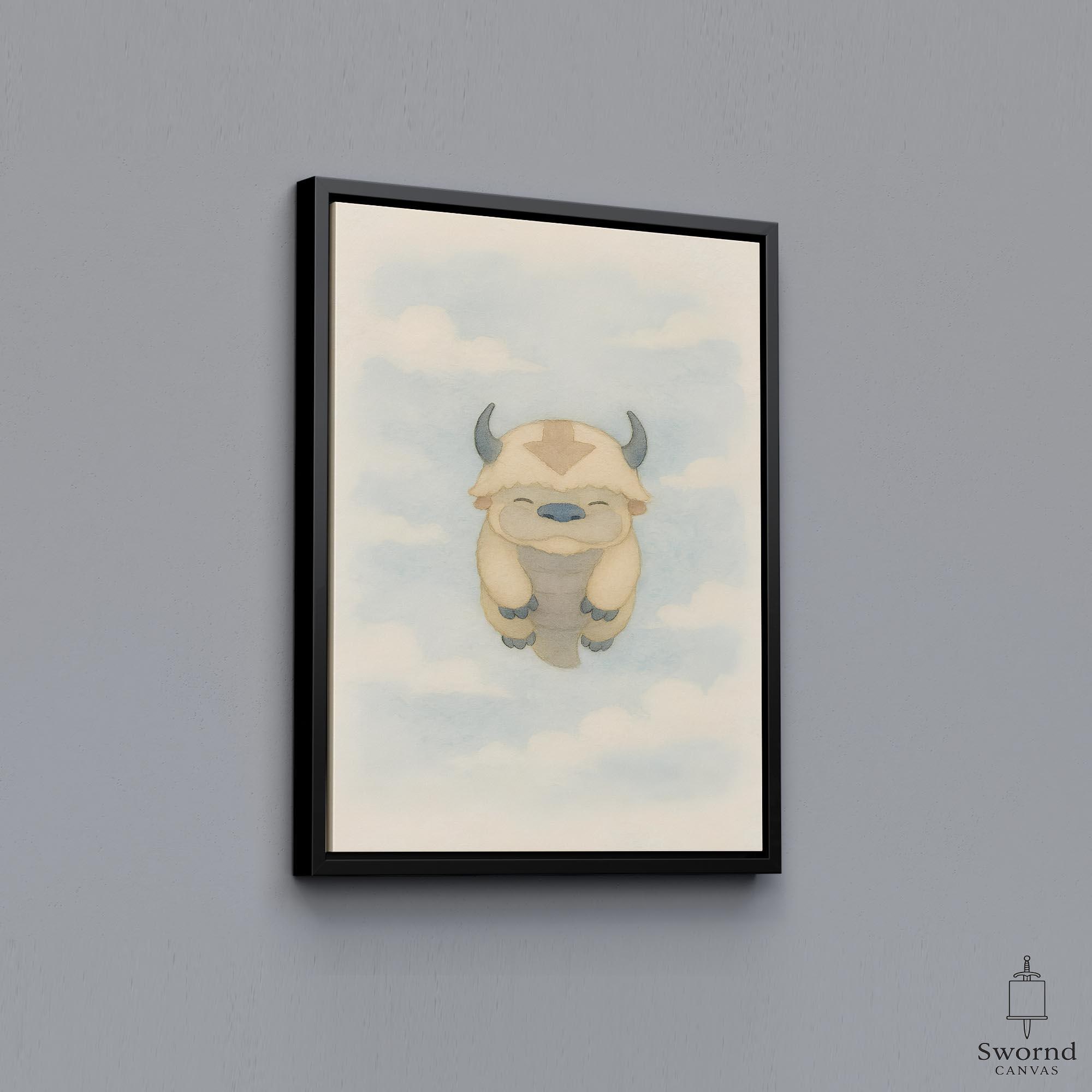 Appa Avatar Print, the Last Airbender Appa Canvas Poster, Cute Appa ...