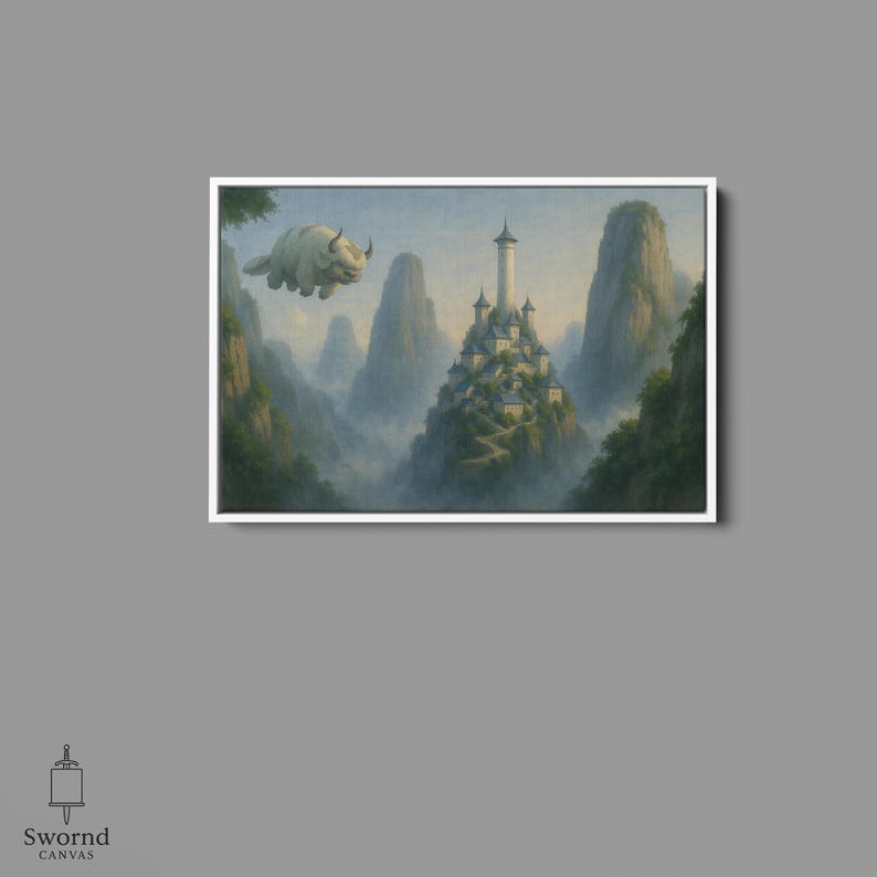 Avatar Southern Air Temple Poster, Appa Flying Canvas Print, the Last ...