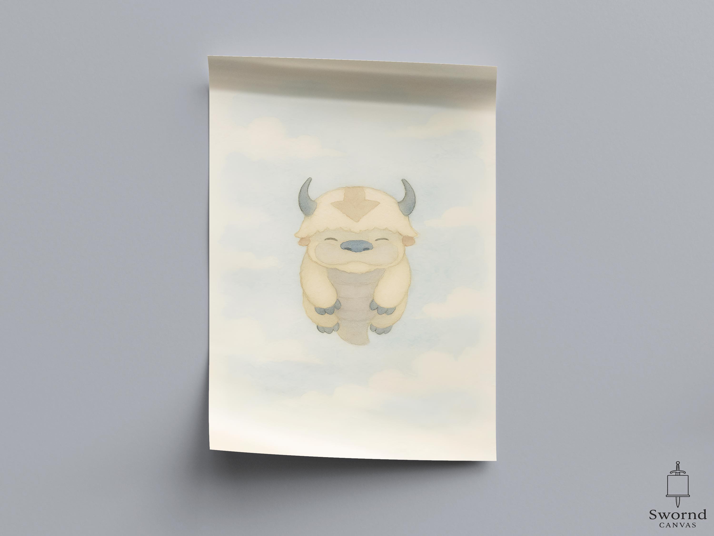 Appa Avatar Print, the Last Airbender Appa Canvas Poster, Cute Appa ...
