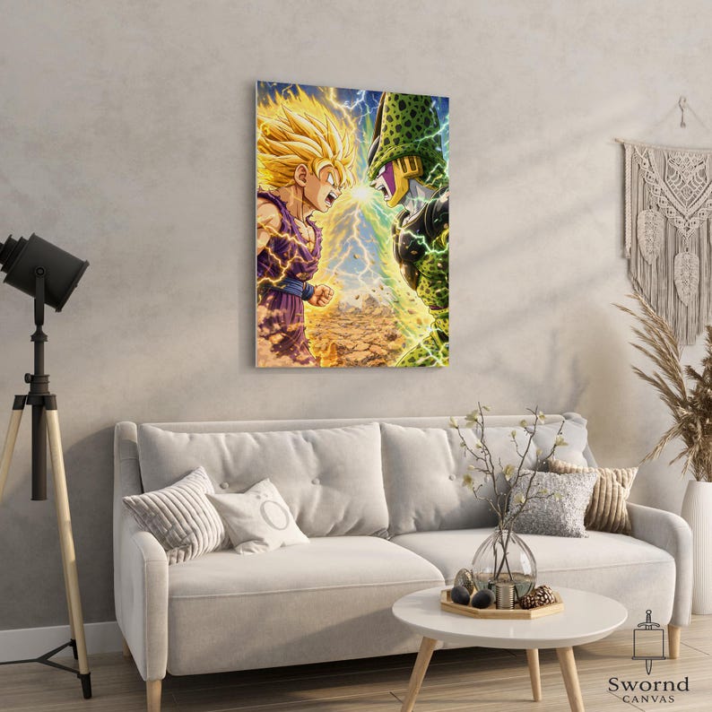 Gohan Vs Cell Poster, Dragon Ball Z Wall Art, Anime Print, Canvas Gift ...