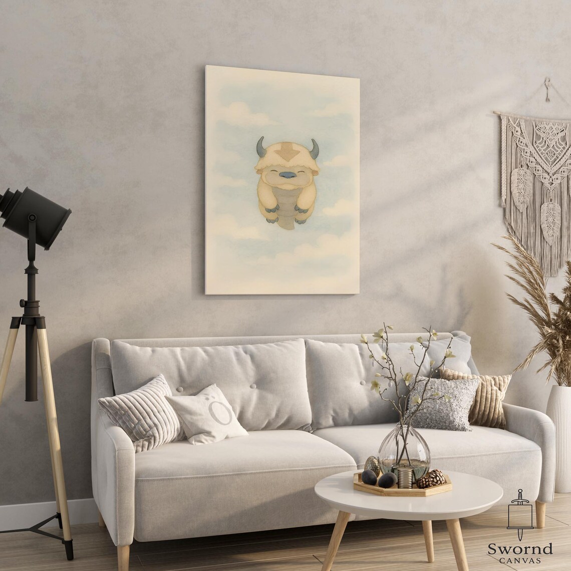 Appa Avatar Print, the Last Airbender Appa Canvas Poster, Cute Appa ...