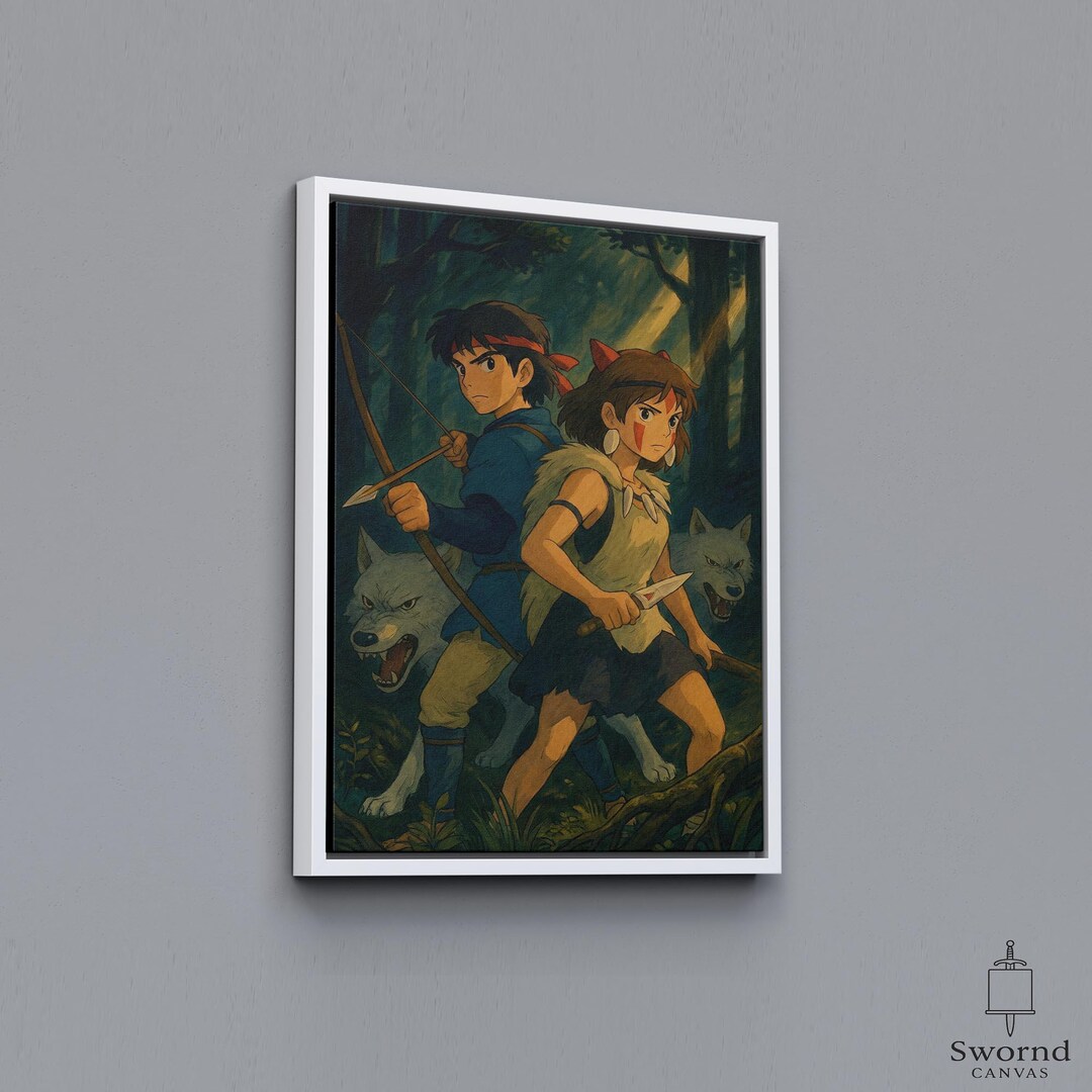 Princess Mononoke Print, San and Ashitaka Poster, Miyazaki Poster ...