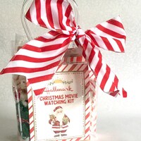 Christmas Movie Watching Kit PNG Printable Christmas Gift Tag Woman Men ...
