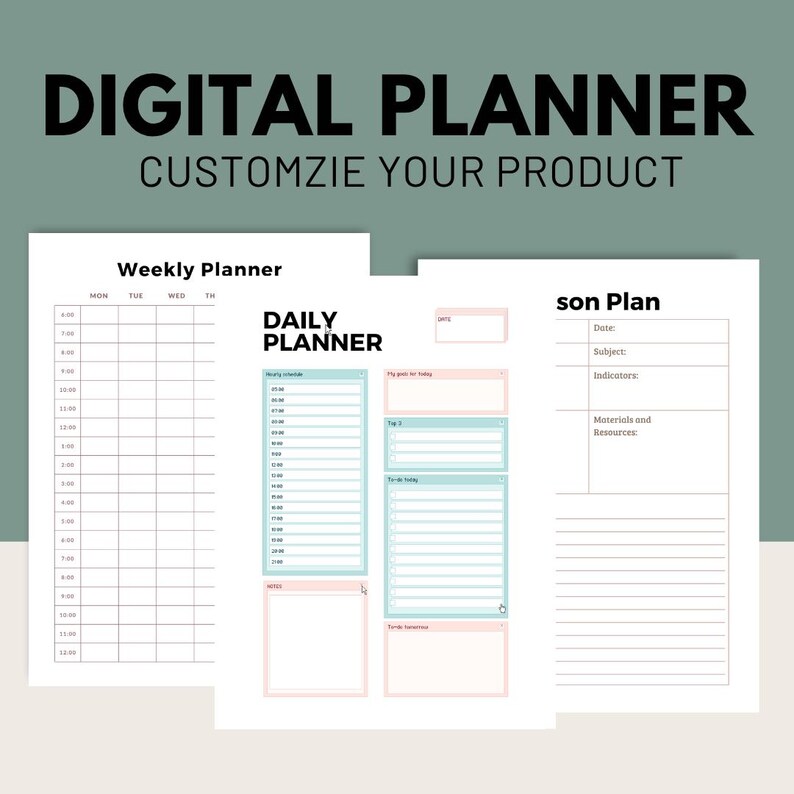 115 Pages Editable Canva Template Planner – Digital PDF and Canva ...