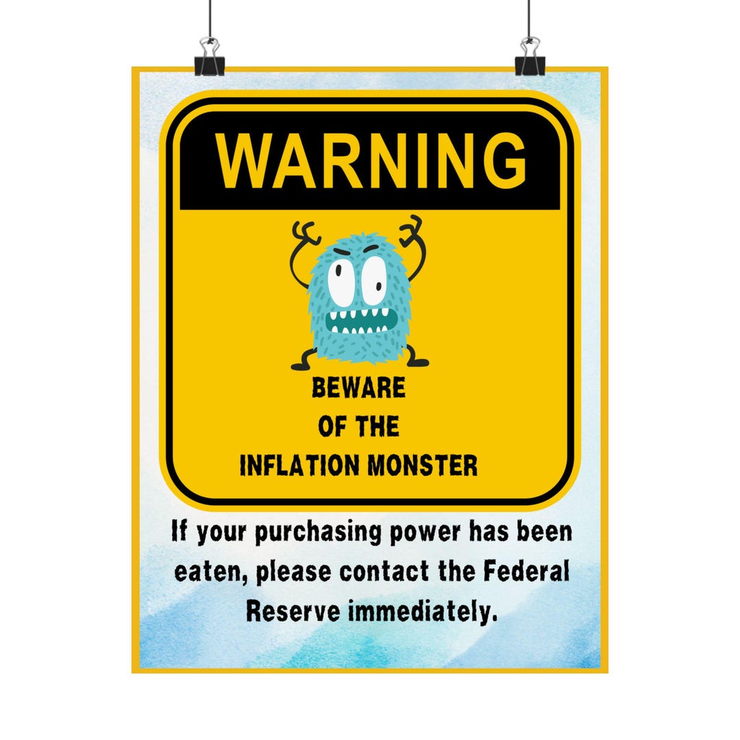 Inflation Monster Poster: Funny Economist Humor - Office Wall Art - Etsy