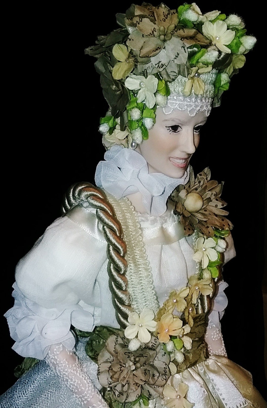 Ooak-repaint-porcelain-artist-doll-ca. 1500s-celtic-summer REDUCED - Etsy