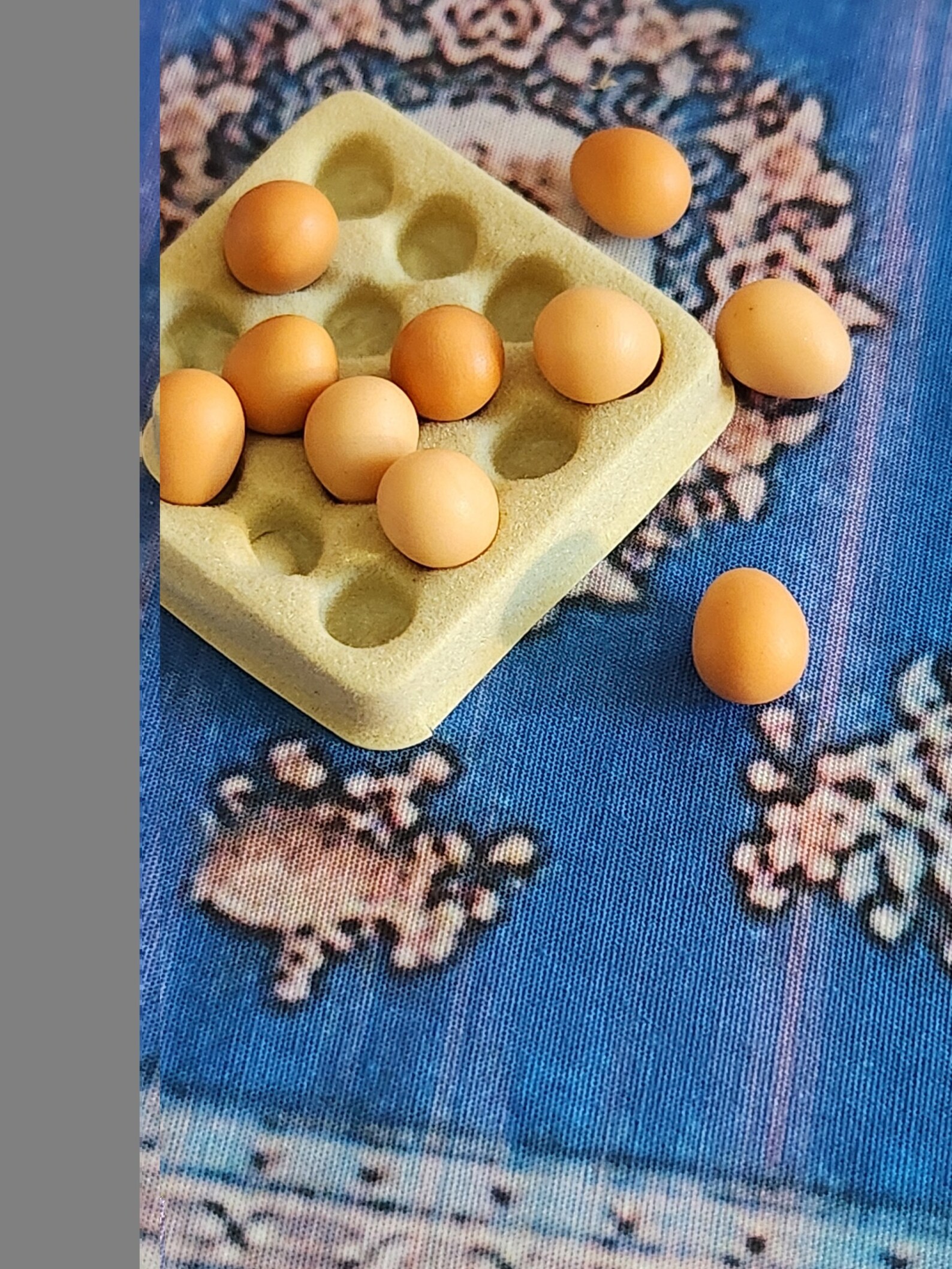 Adorable Miniature Cardboard Egg Carrier Full of Beautiful Brown Eggs ...