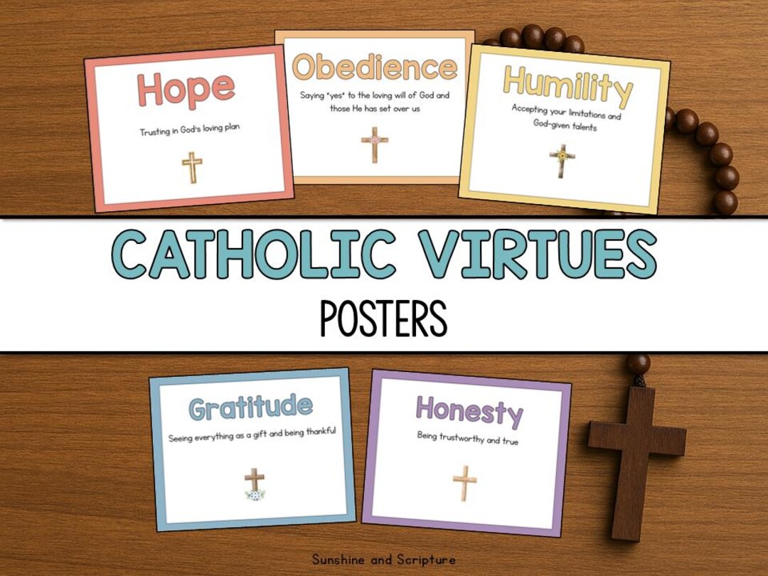 Catholic Virtues Posters | Print & Go - Etsy