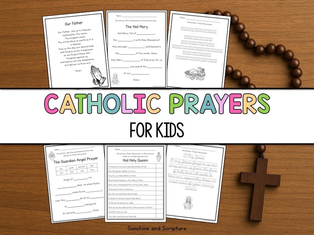Catholic Prayers for Kids | Interactive Activities and Worksheets for ...