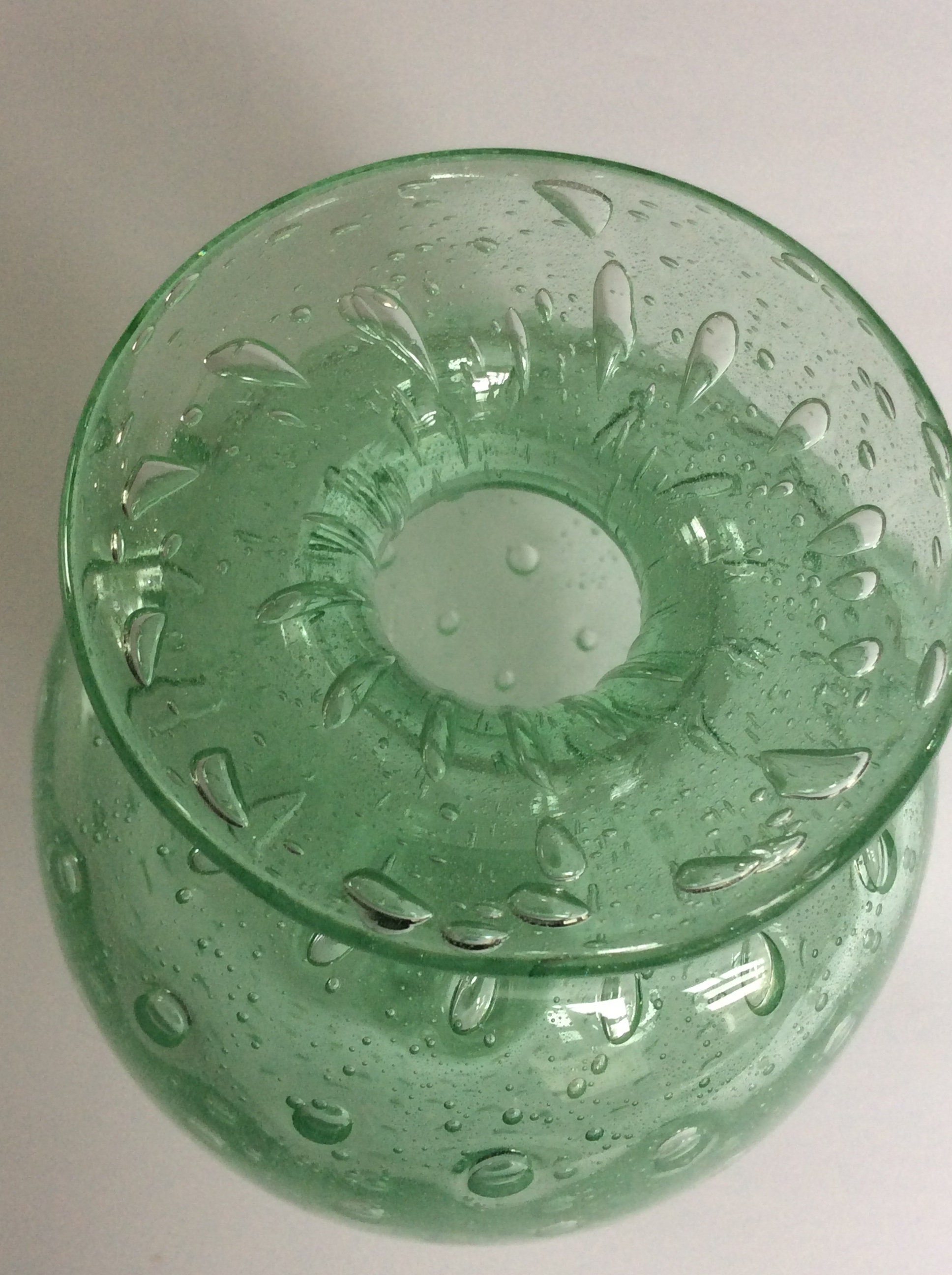 Vintage Controlled Bubble Blown Glass Vase/ Antique Green | Etsy