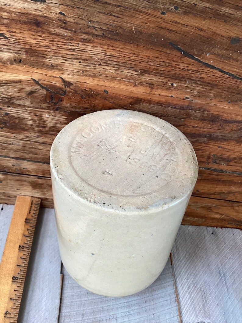 Antique Macomb Pottery Crock: Ball Zinc Lid, Rustic Stoneware Jar - Etsy