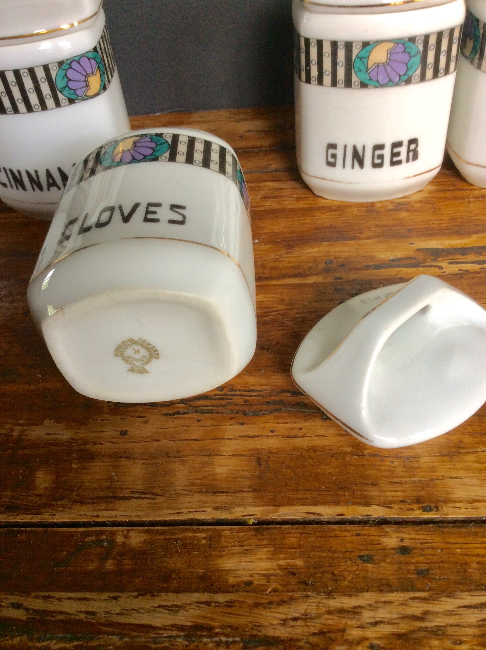 Vintage Art Deco Porcelain Czech Spice Jars Union K China | Etsy
