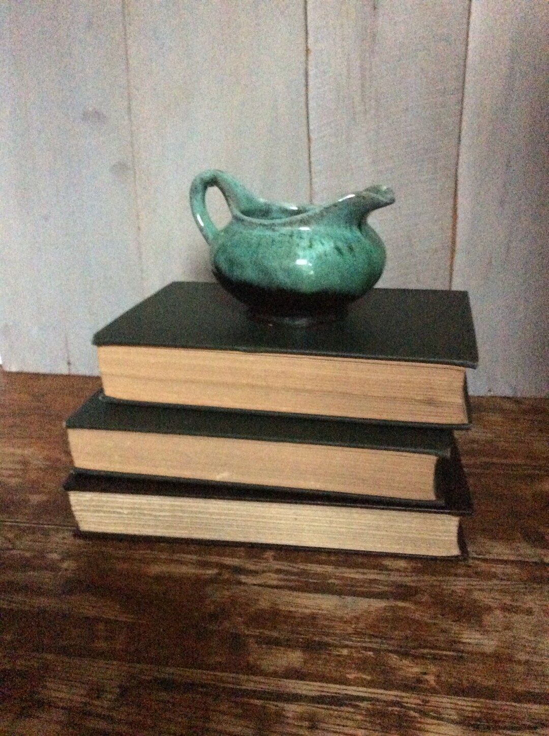 Vintage Evangeline Pottery Creamer: Green Glaze Redware, Canadian ...