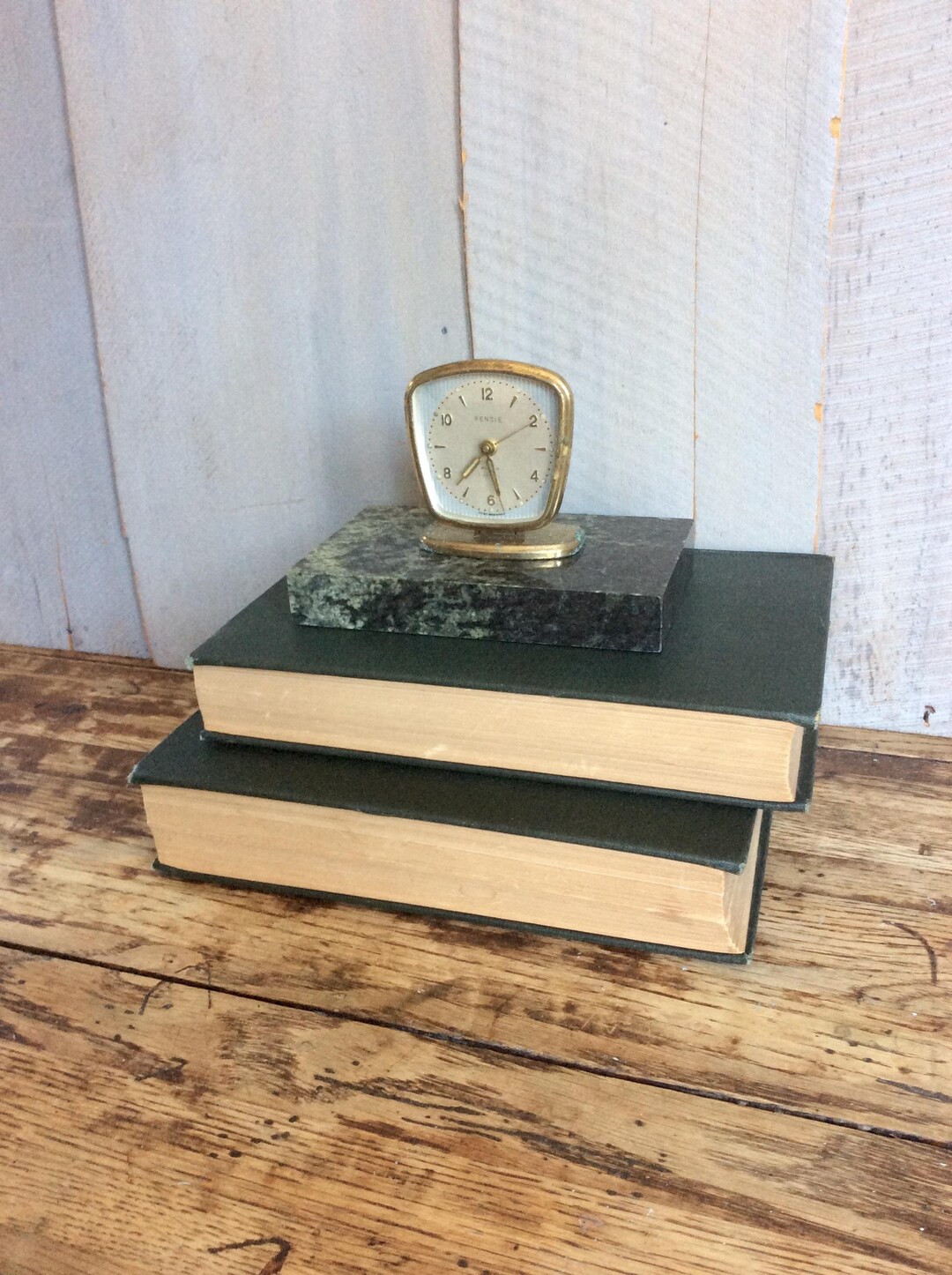 Vintage Clock Paperweight Desk Accessory /rensie Brass Windup Clock ...