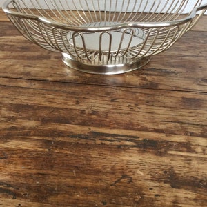 Vintage Metal Wire Bread Basket/ Flower Shaped Silverplate /fruit ...