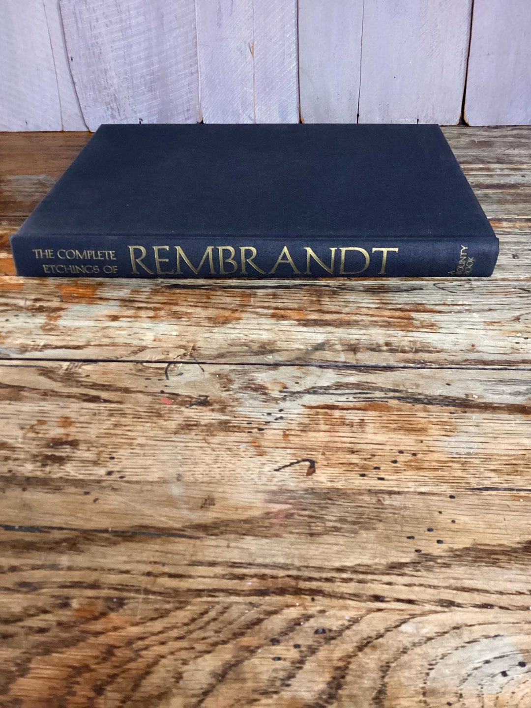 Vintage Rembrandt Etchings Book/ Art Book/ Black Linen Covered Coffee ...