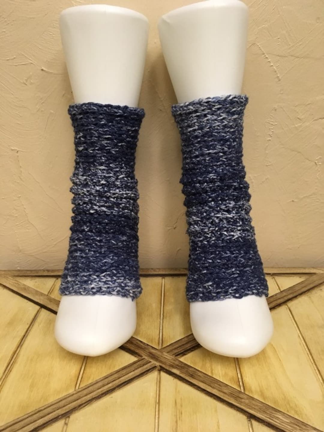 Yoga Socks in Denim Blue Ombre Cotton - Etsy