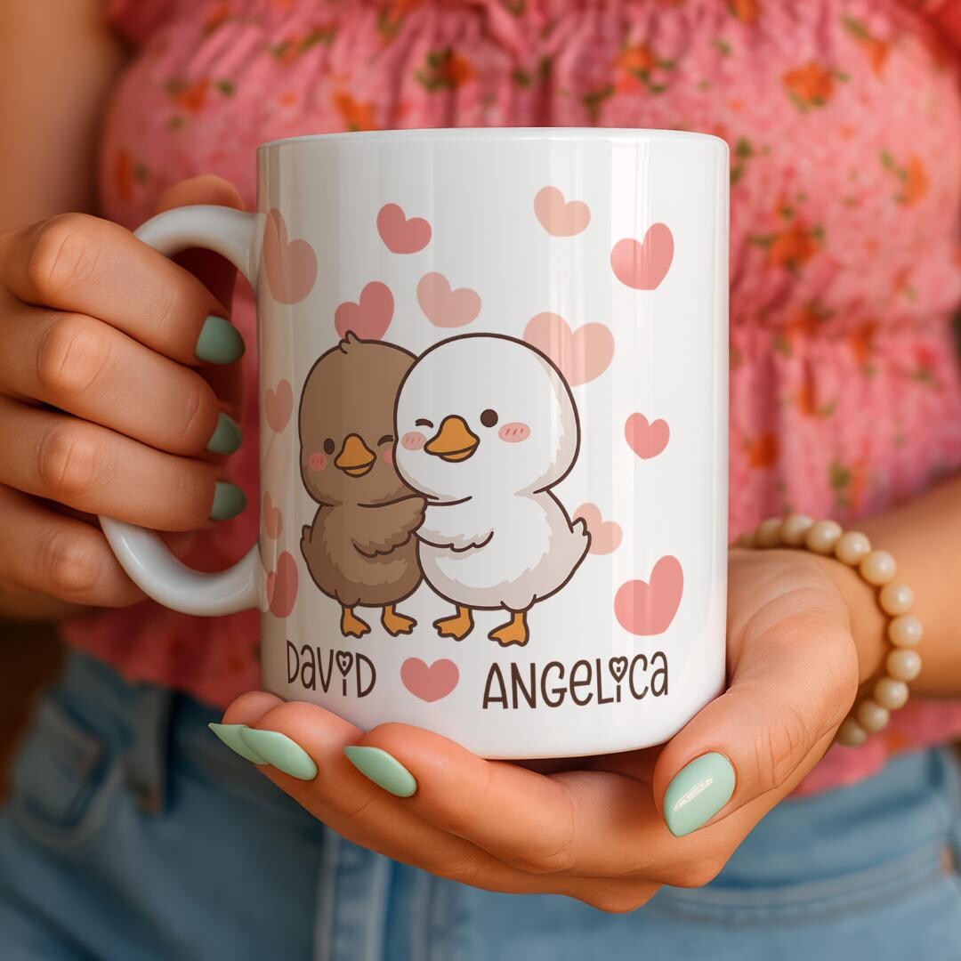 Personalized Geese Couple Mug, Valentines Gift for Her, Gift for ...