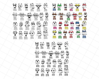 Candy Faces With M Svg Png, Lower Case M Candy Faces Svg, Bundle Faces ...