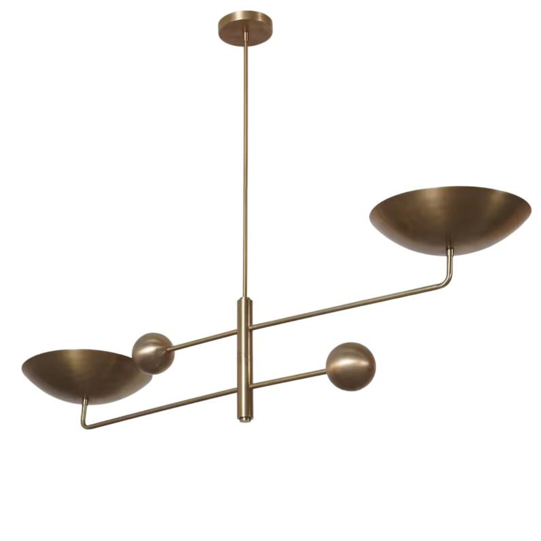 Vintage Sputnik Chandelier, Double Shade Dome Light Fixture - Etsy