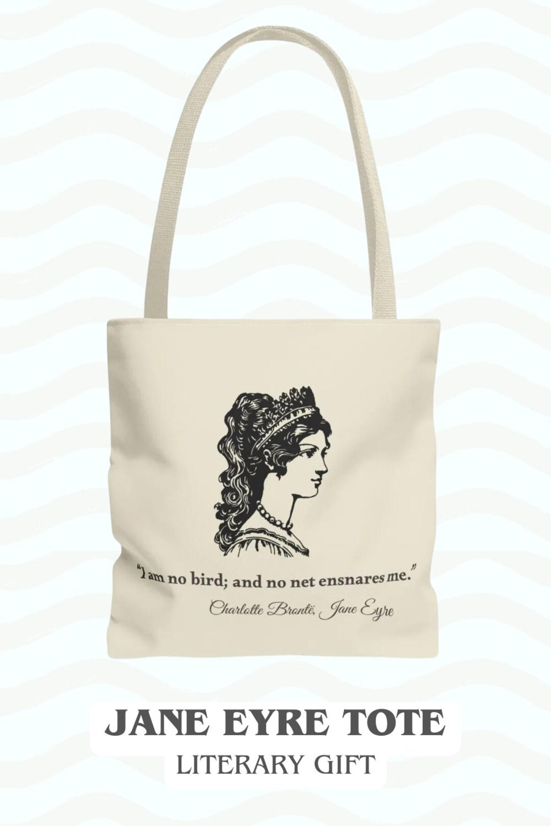 Literary Tote Bag, Charlotte Brontë Quote Bag, Jane Eyre Literary Tote ...