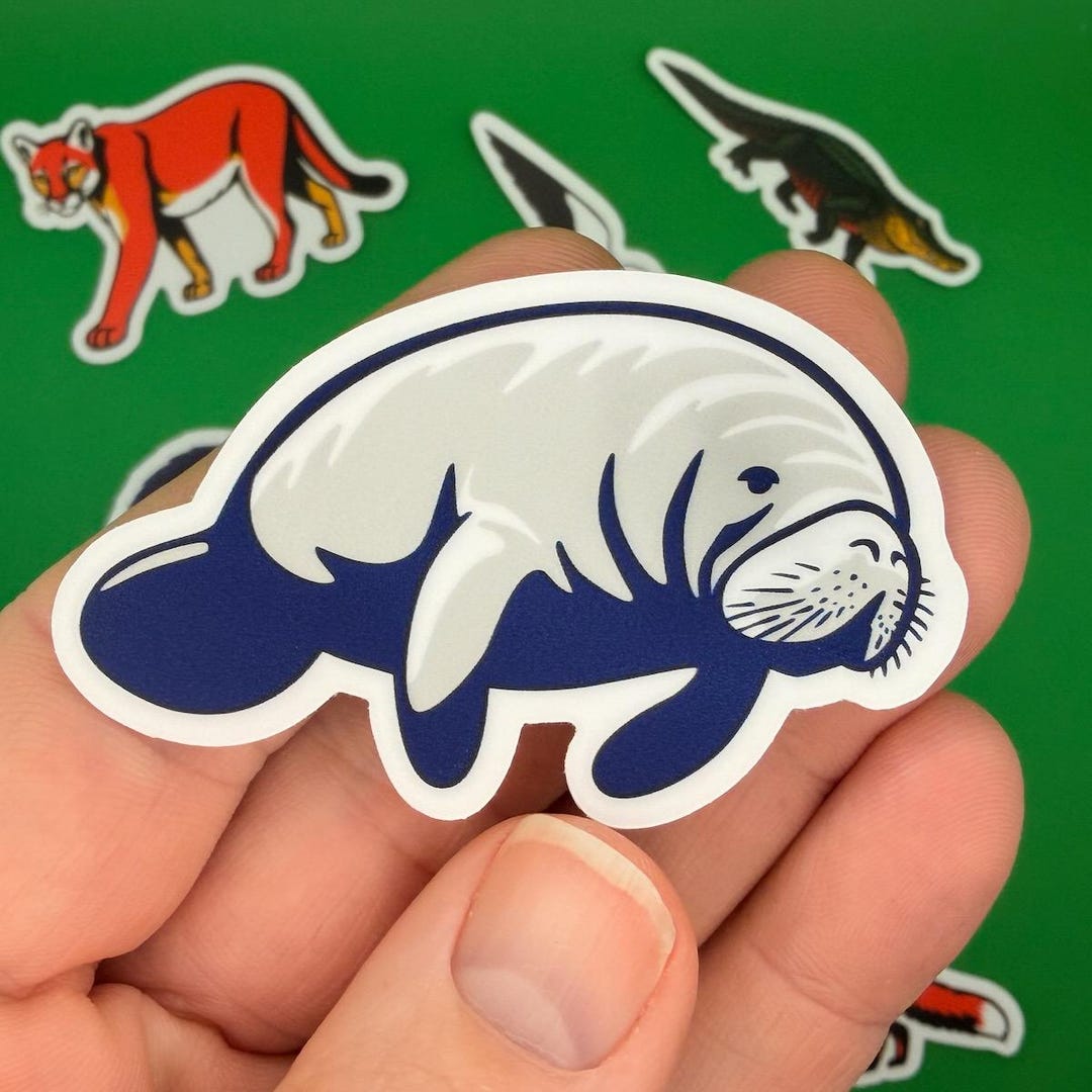 Manatee Die Cut Vinyl Sticker From the Florida Native Fauna Sticker ...