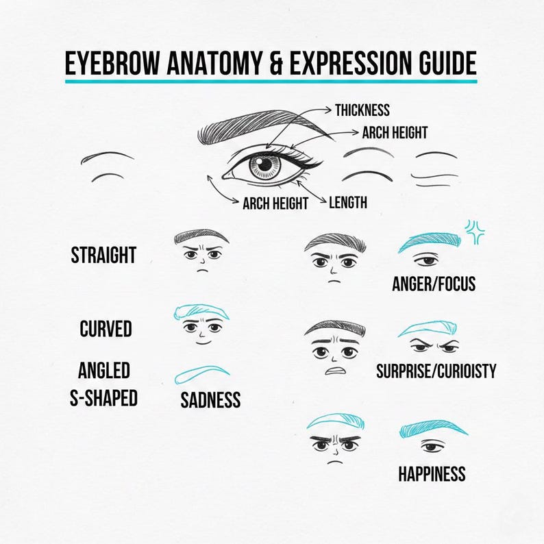 The Brow Blueprint | Eyebrow Drawing Guide for Artists | Expression ...