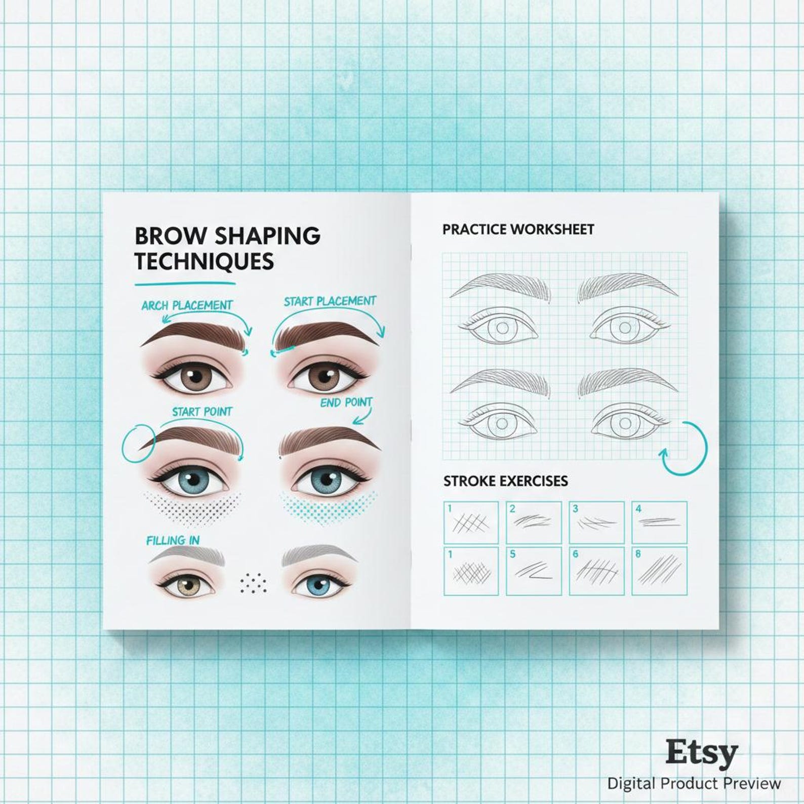 The Brow Blueprint | Eyebrow Drawing Guide for Artists | Expression ...