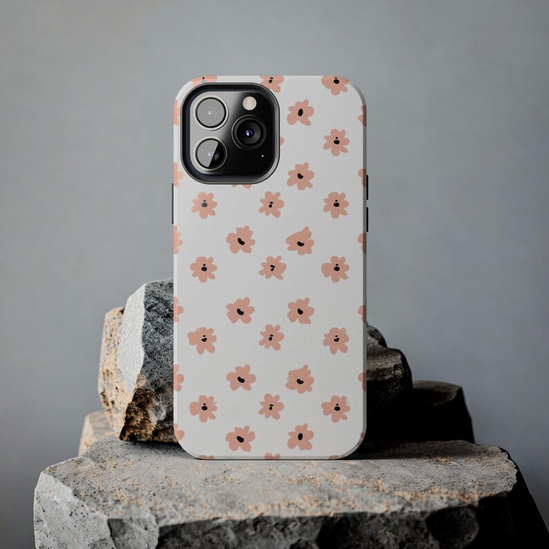 Peach Mini Floral Pattern Phone Case | Cute Girlish Tough iPhone ...
